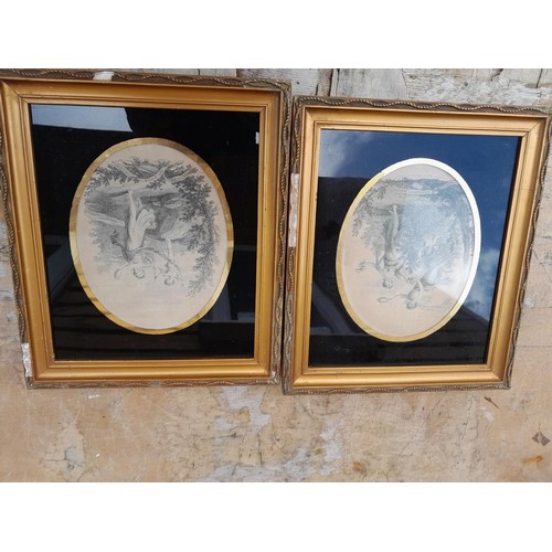 Pair of 19th century Bartolozzi prints in gilt frames