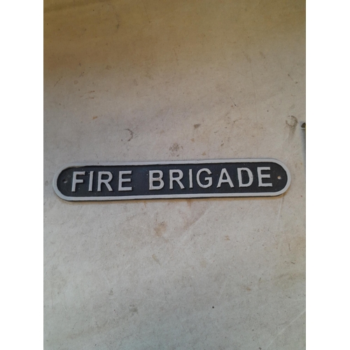 Cast iron Fire Brigade sign