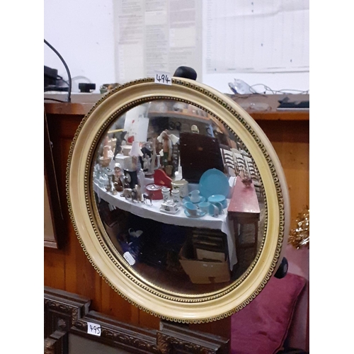 Gilt Framed Fish Eye Mirror.