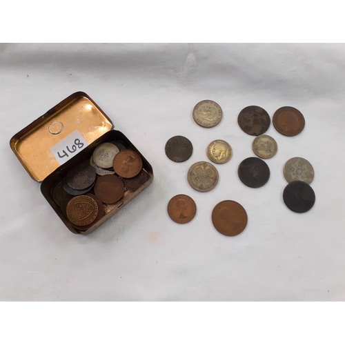 Tin of Coins & Tokens from 1675 onwards.