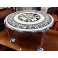 Circular 1960's Style Greek Coffee Table - 43cm tall x 78cm diameter.