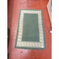 Small Green & Green Patterned Rug - 1m x 60cm.