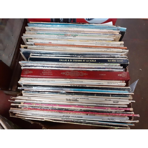 Box of Vinyl LP Records.