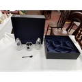 Boxed Stuart Crystal Condiment Set.