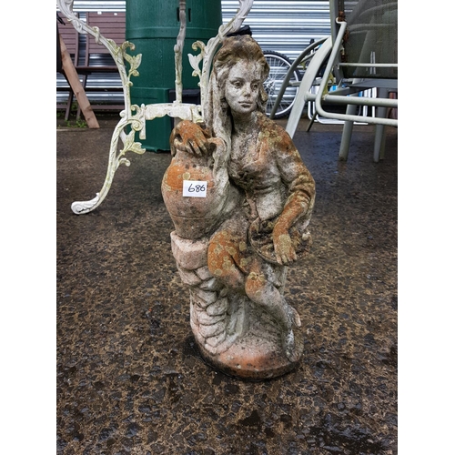 Concrete Girl with Urn Statue - approx 19" tall.
