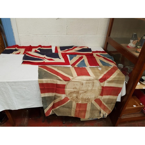 Five Antique Union Jack Flags Including Edwards & Alexandra Coronation ...