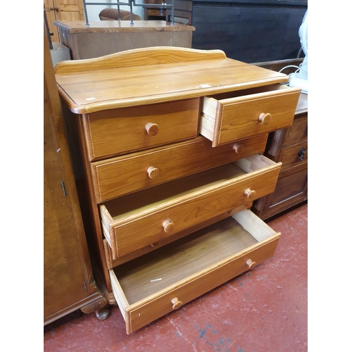 Pine Effect Two over Four Chest of Drawers - approx 37" tall x 33" wide ...