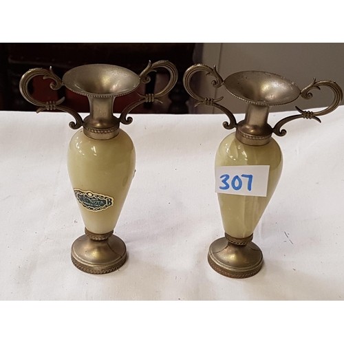 Pair of Small "Onix" Italian Vases.