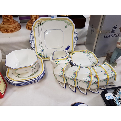 21 Piece Shelley Queen Anne Balloon Tree Tea Set Pattern No. 11624 c ...