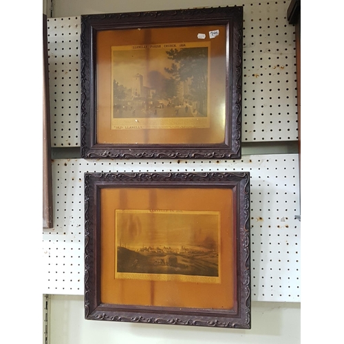 Pair of Framed & Glazed Llanelly Pictures - "Llanelly Parish, Church ...