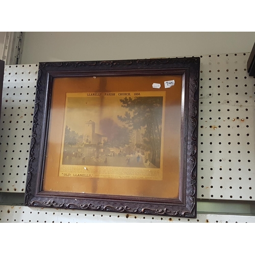 Pair of Framed & Glazed Llanelly Pictures - "Llanelly Parish, Church ...