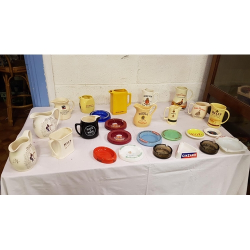 Box of Assorted Pub & Branded Ashtrays.