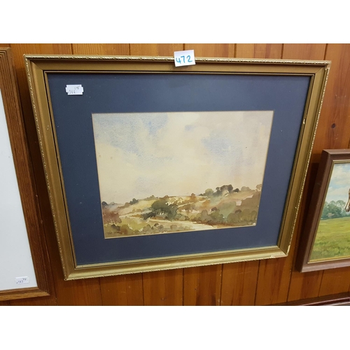 Framed & Glazed Watercolour of Countryside Scene By Pat Matson - approx ...