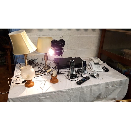 Box to Include Table Lamps with Shades, Telephone, Panasonic DVD Player ...