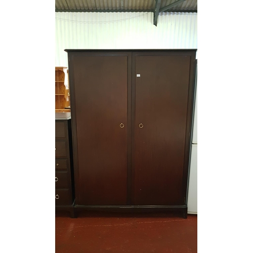 Stag Mahogany Large Double Wardrobe with Hanging Rails & Shelf - approx ...