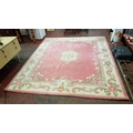 Lotus Premium 100% Wool Pink Floral Rug, "Aubusson" Pattern - 220cm x ...