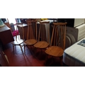 Four Ercol Mid Century Spindle High Back Dining Chairs - one has a ...
