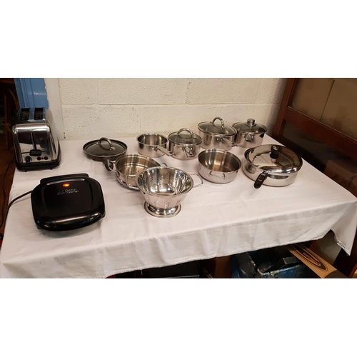 Box of Cooking Pans to Include Prestige, Toaster & Grill Pan.