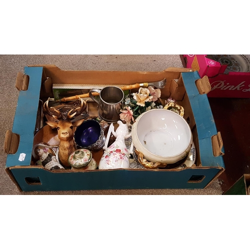 Box to Include Ceramic Flower Posies, Wall Plaques, Plates etc.