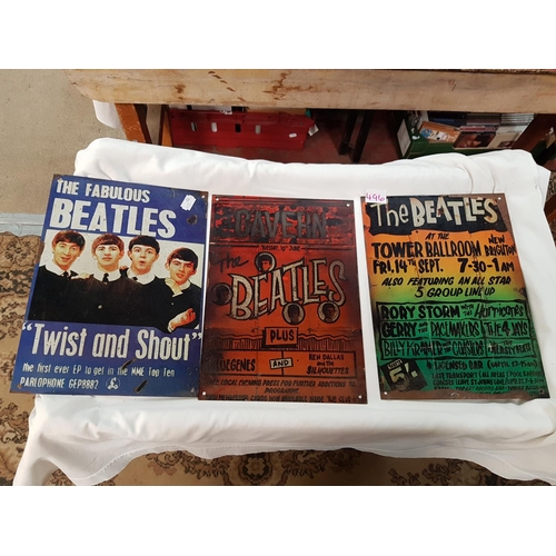 Three Tin Plate Beatles Advertising Signs.