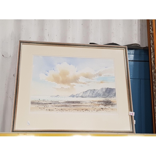 Framed & Glazed Mumbles Watercolour Painting Signed E John - approx 27 ...
