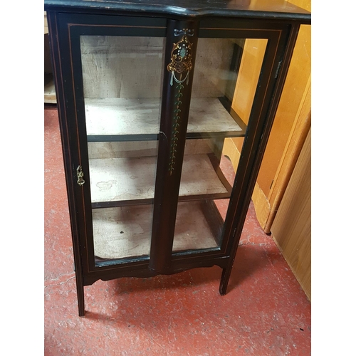 French Style Hand Decorated Glazed Display Cabinet on Straight Legs ...
