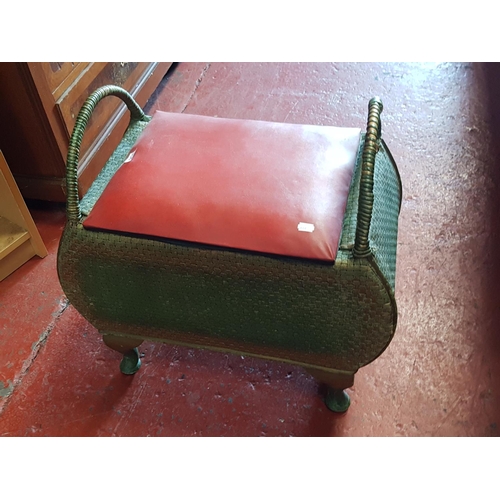 Lloyd Loom Style Double Handled Stool with Lift Seat Storage.