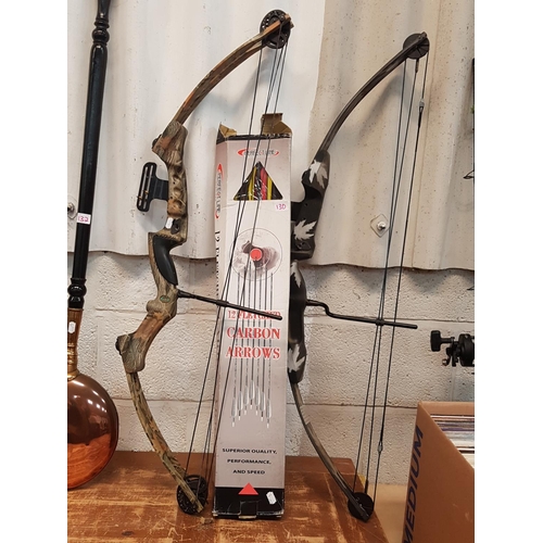 Two Compound Bows & Box of Carbon Arrows.