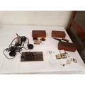 Morse Code Set & Three Wooden Boxes with Contents.