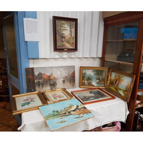 Box of Assorted Pictures & Paintings.