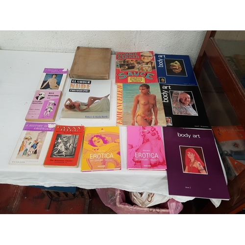 Small Box of Erotica Books Including A History of Eroticism (2 volumes), Male Deviations & Bizarre P