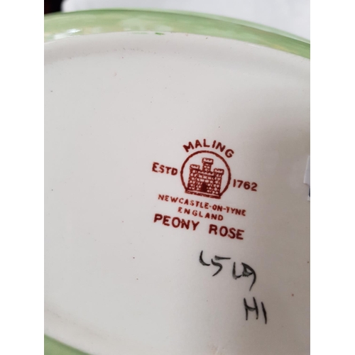 Maling "Peony Rose" Oval Dish - approx 11" in diameter.