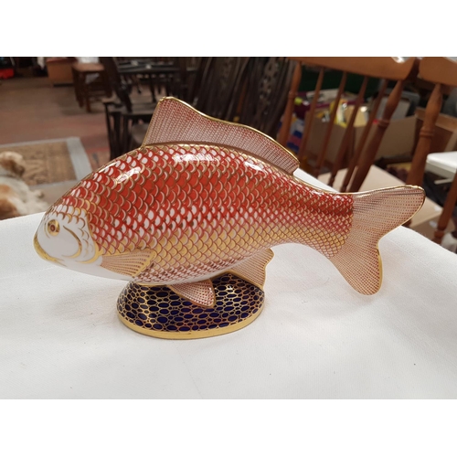 Royal Crown Derby Golden Carp Paperweight with Gold Stopper Length c ...