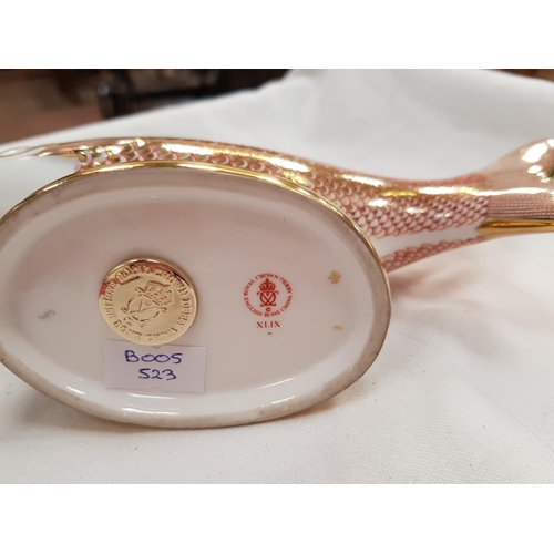 Royal Crown Derby Golden Carp Paperweight with Gold Stopper Length c ...
