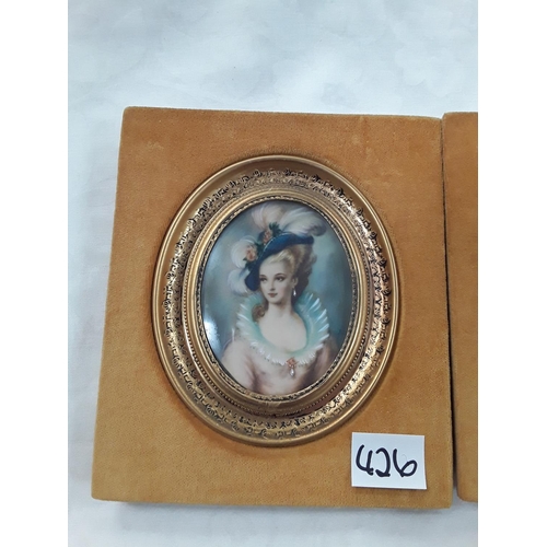 Two Small Classical Glass Portraits.