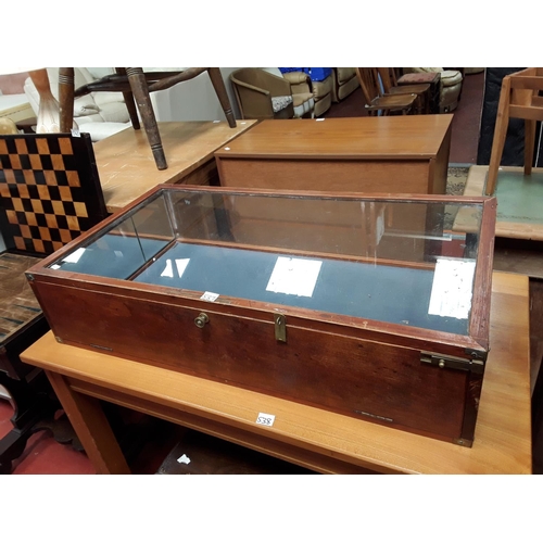 Table Top Display Case with Glazed Top & Drop Front Opening - 8" deep x ...