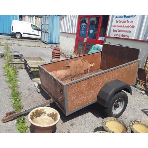 Wooden Framed Twin Wheel Trailer.