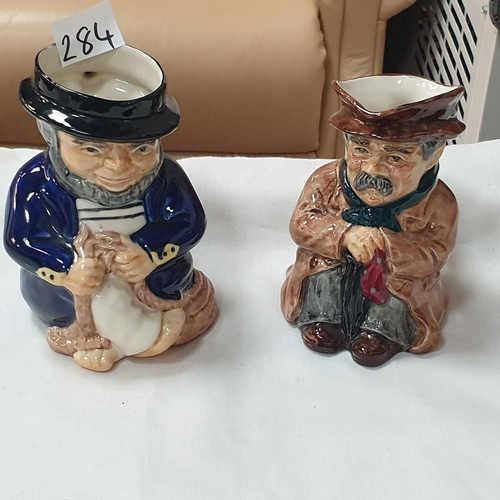 Roy Kirkham Pottery Poorman Toby Jug 798 and Sailor Toby Jug.