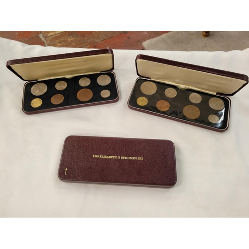Three Boxed Sets of Queen Elizabeth II Specimen Coin Sets - 1962, 1963 ...