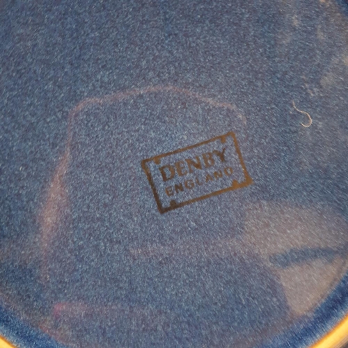 Set of Six Blue Denby Side Plates & Six Blue Denby Dinner Plates.