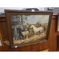 Framed Oil on Board Equine Scene Painting by Maggie Steel - 52cm x 43cm.