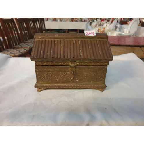 Indian Brass Clad Lidded Casket.
