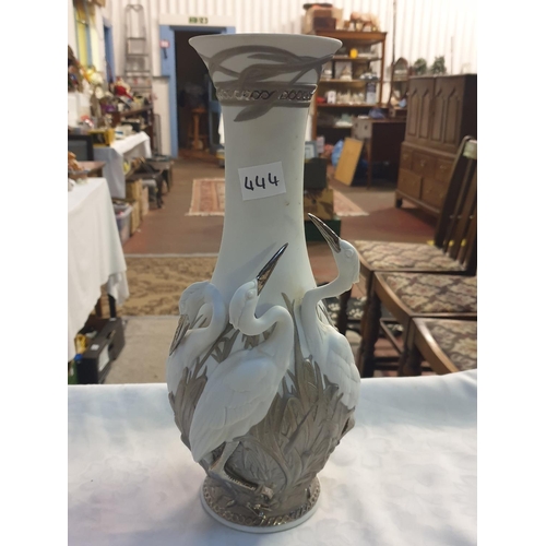 14" Tall Lladro Stork Detailed Vase.