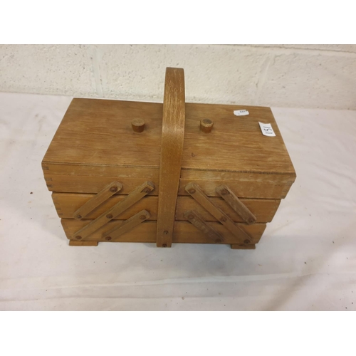 Small Concertina Sewing Box & Contents.