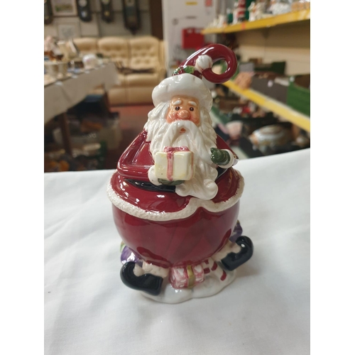 Royal Albert Lidded Ceramic Santa Pot - approx 5" tall.