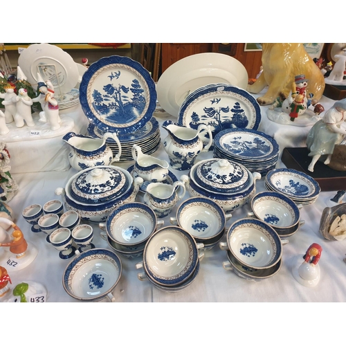 58 Piece Booths 'Real Old Willow Pattern' (A8025) Dinner Service ...