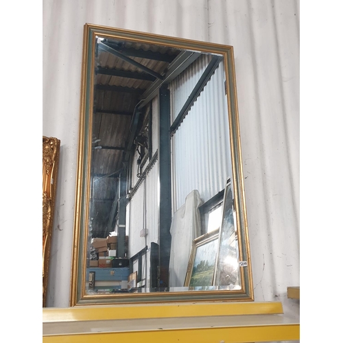 Large Rectangular Gilded Framed Mirror - approx 29" x 48".