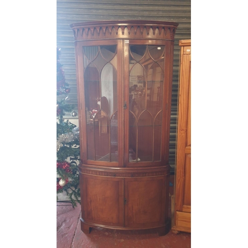 Bevan Funnell Mahogany Glazed Top Curved Front Corner Cabinet with ...