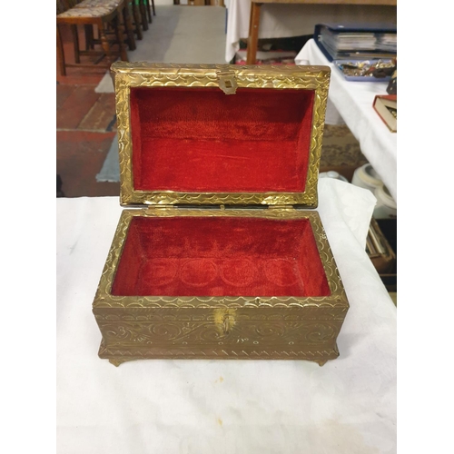 Indian Brass Clad Lidded Casket.
