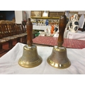 Two Heavy Brass Hand Class Room Bells.